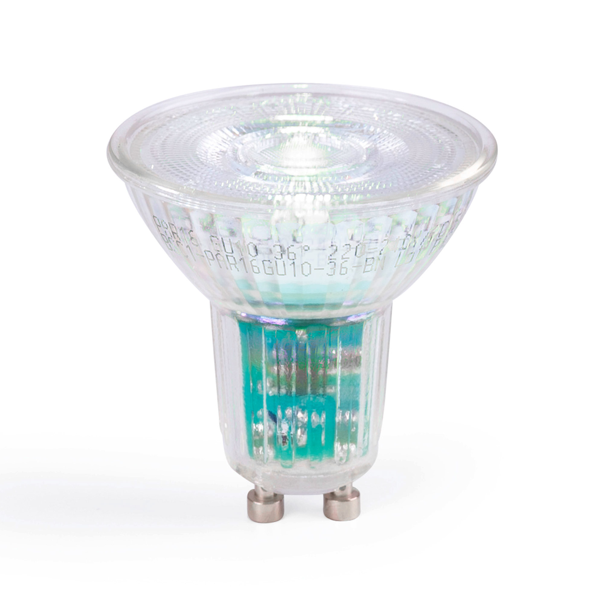 Bombilla LED GU10 6W cristal - 130lm/W - PAR16 - 36° - Blanco Cálido ...