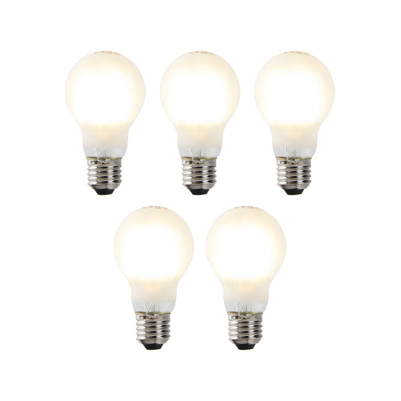 Set de 5 bombillas LED E27 regulables A60 mate 7W 806lm 2700K | Leroy Merlin