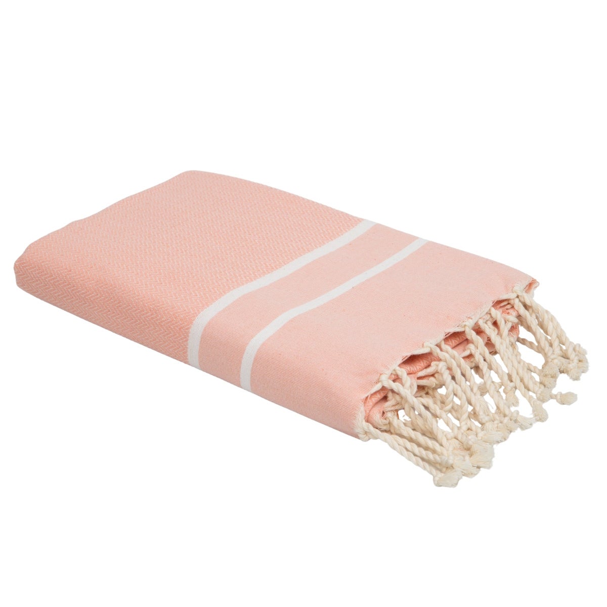 Fouta jacquard coton rose poudré | Leroy Merlin