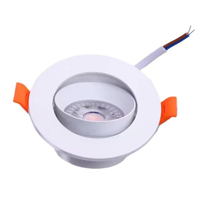 Spot Led Encastrable 7w Blanc Orientable 30° Transformateur Intégré