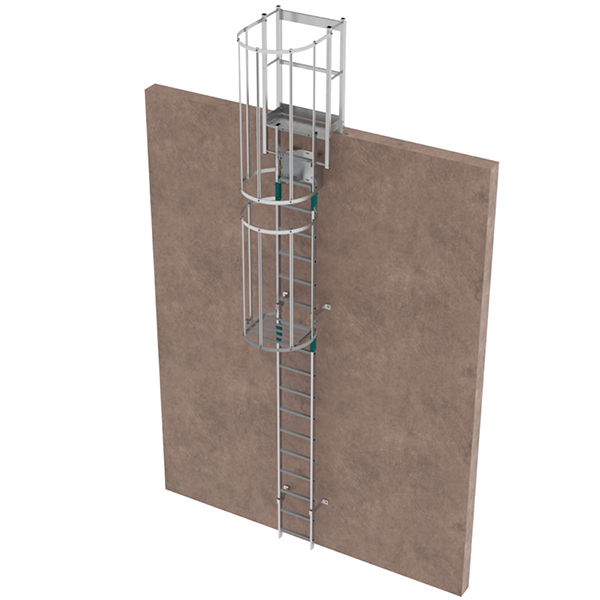 Echelle à crinoline avec trappe - Hauteur à franchir de 3,46 à 4,3m ...