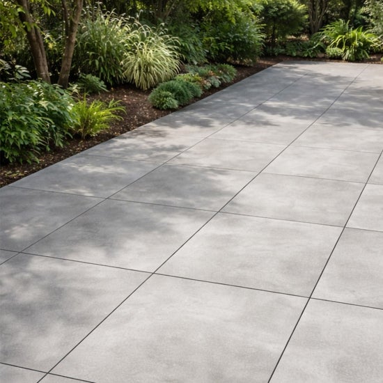 Lot de 2 Dalles de terrasse en grès cérame Triest Light Grey - 60 x 60 ...
