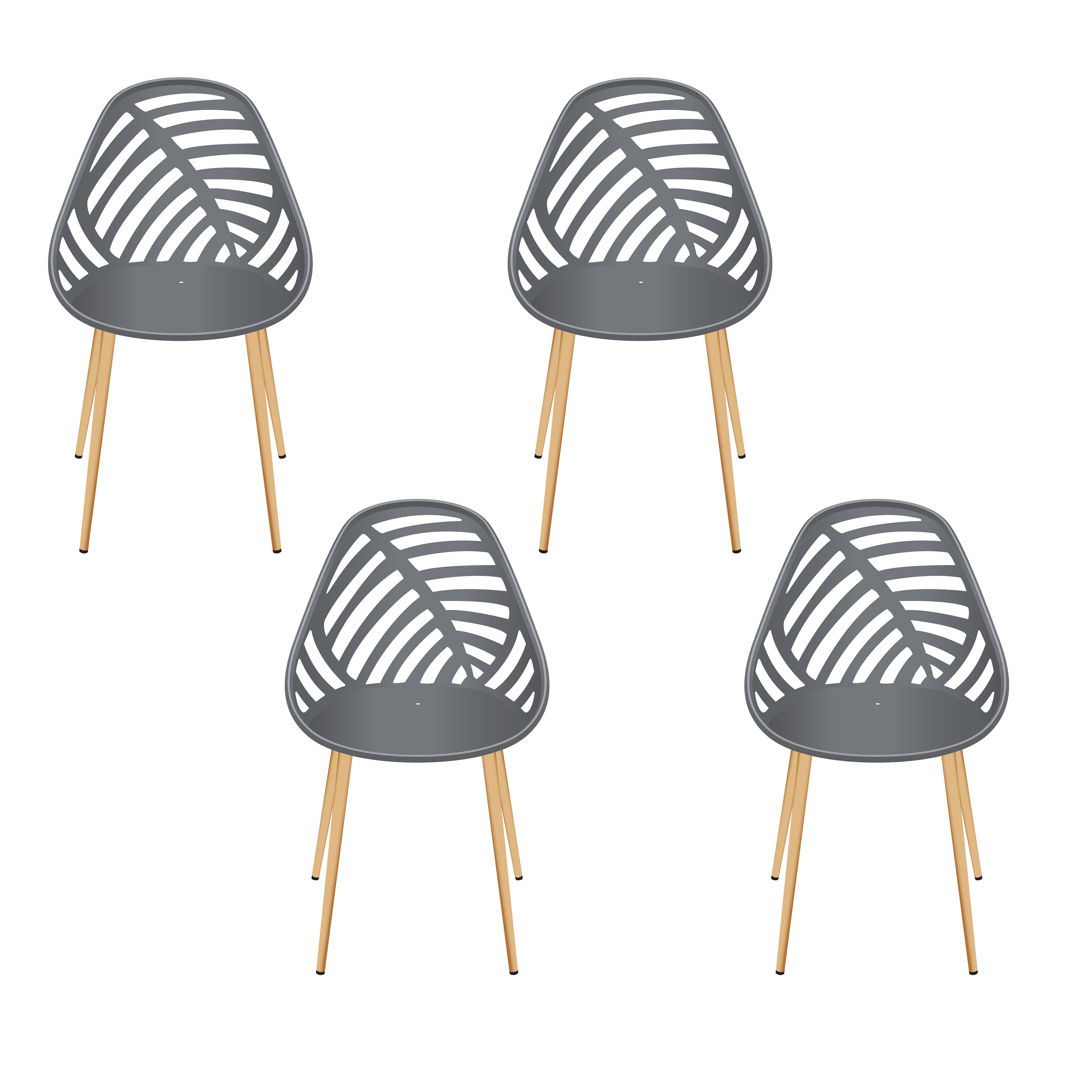 Chaise Mollina Gris - Lot De 4 | Leroy Merlin