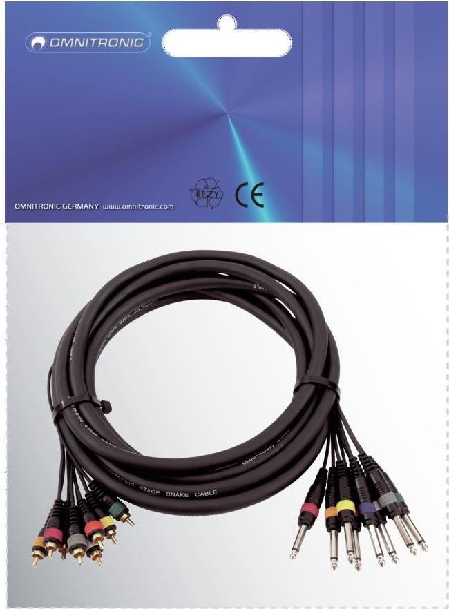 OMNITRONIC Cavo Serpente 8xCinch/8xJack Mono 15 m - 30304748 8xCinch ...
