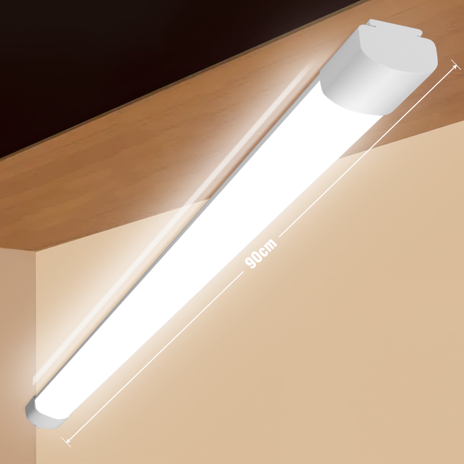 LOVHAUS Tubo De Techo LED 90cm, 30W, 3300LM, Para Sótanos, Talleres ...