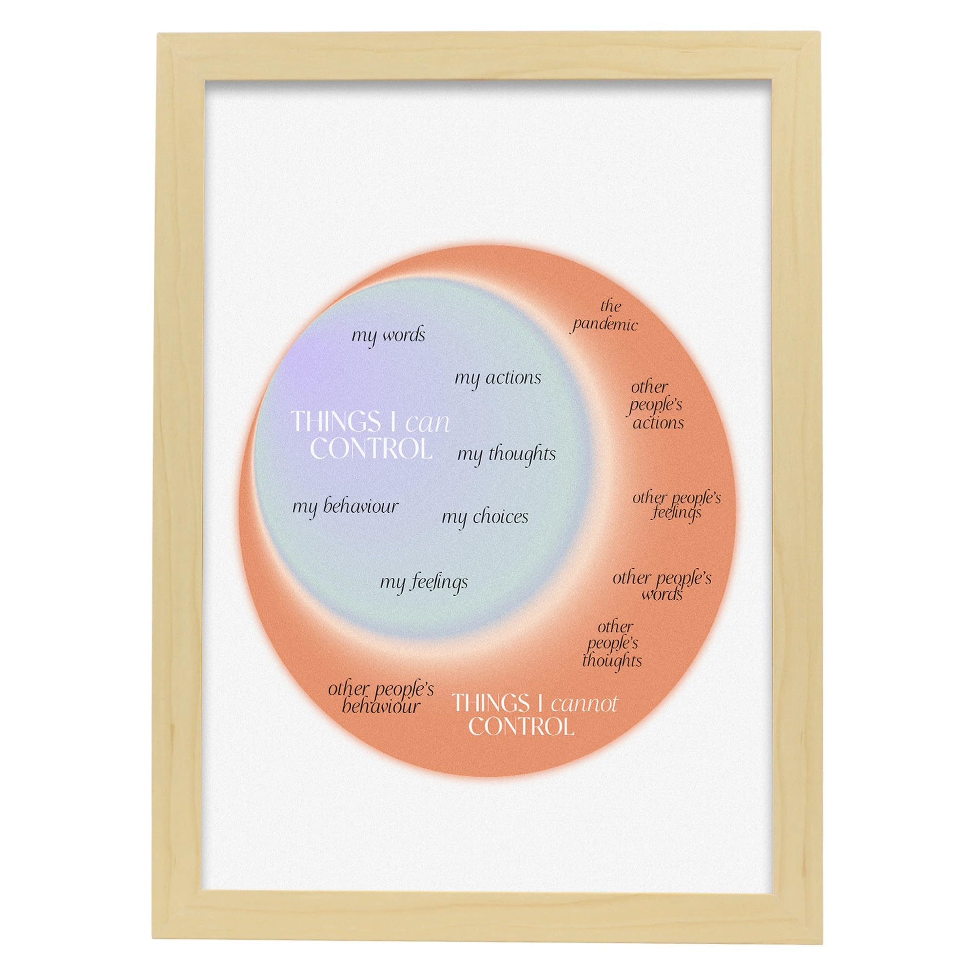 Affiche Des Choses Que Je Peux Et Je Ne Peux Pas Contrôler Tableaux ...