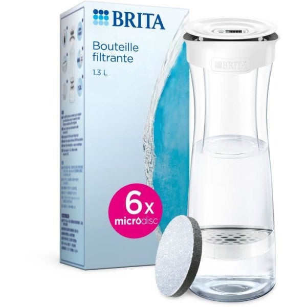 Bouteille filtrante - BRITA - Blanc Graphite - 6 filtres MicroDisc ...