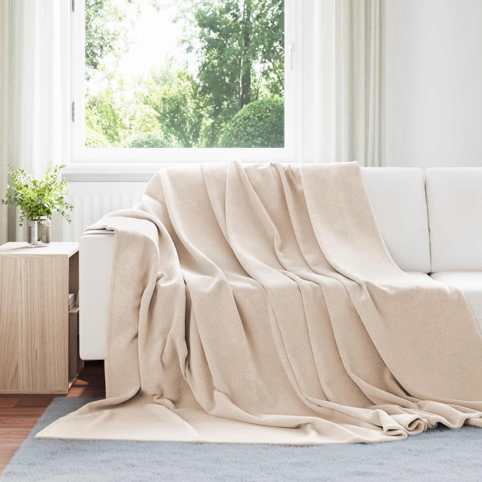 Couvertures à jeter 6 pcs Beige 220 x 240 cm Toison | Leroy Merlin