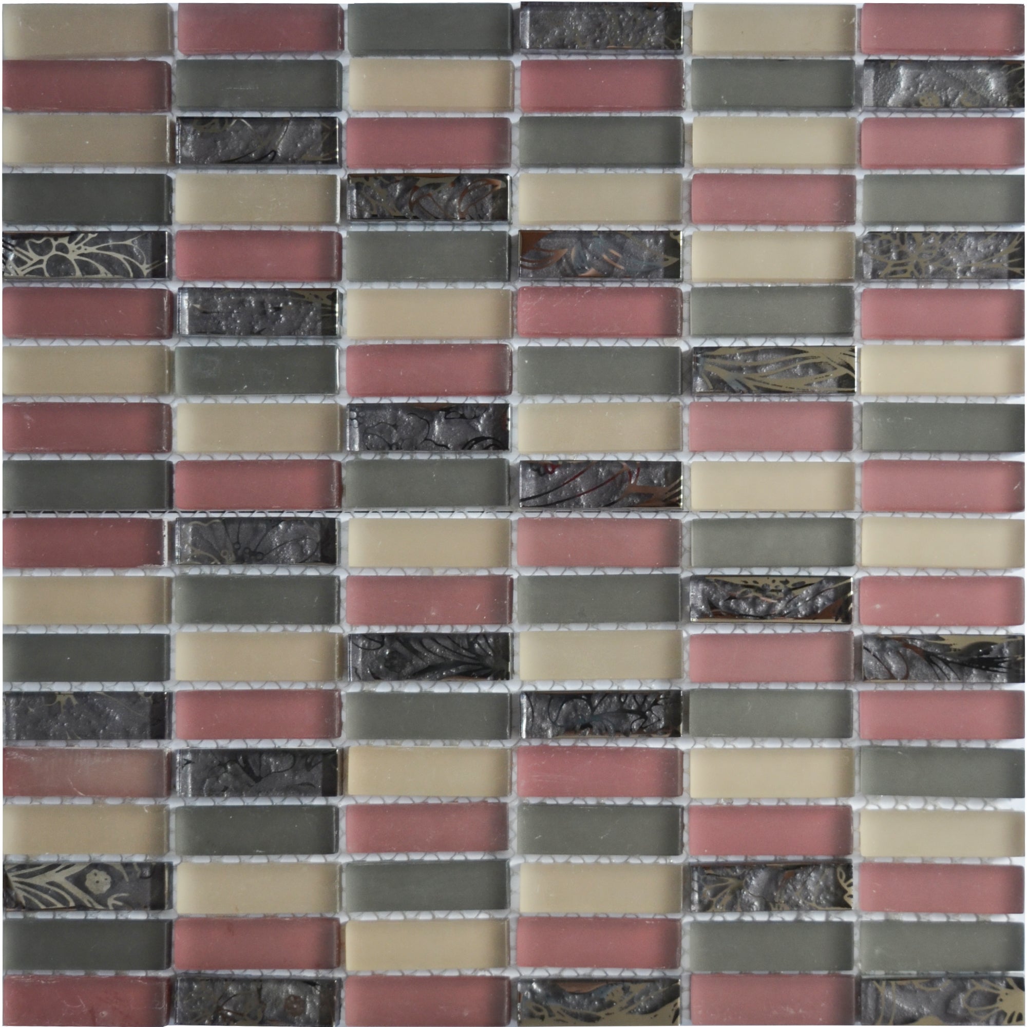 MOSAIQUE CONTEMPORAINS BARRETTE MAUVE 1 PLAQUE 30,5 x 30,5 CM CASA ...