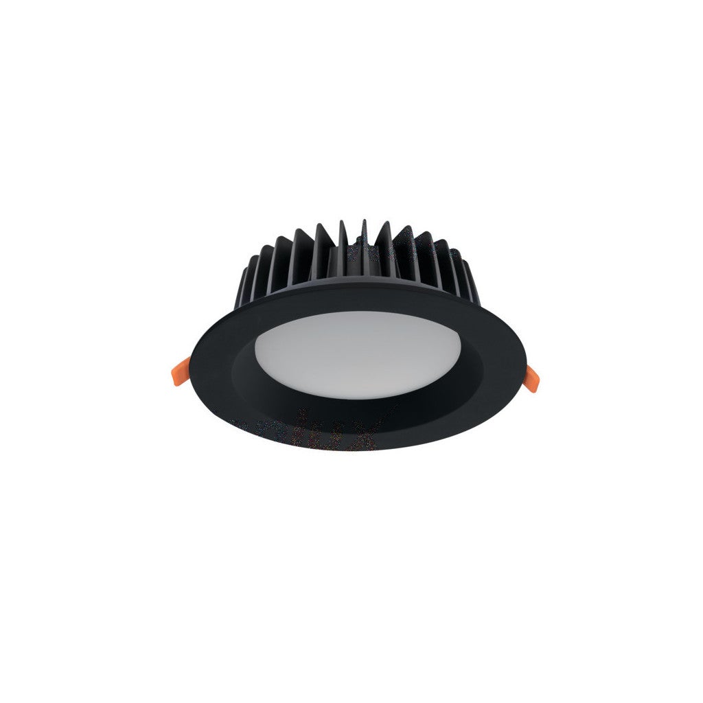 Black Recessed LED Spot 40W Waterproof IP44 Round ∅230mm Negro - White ...
