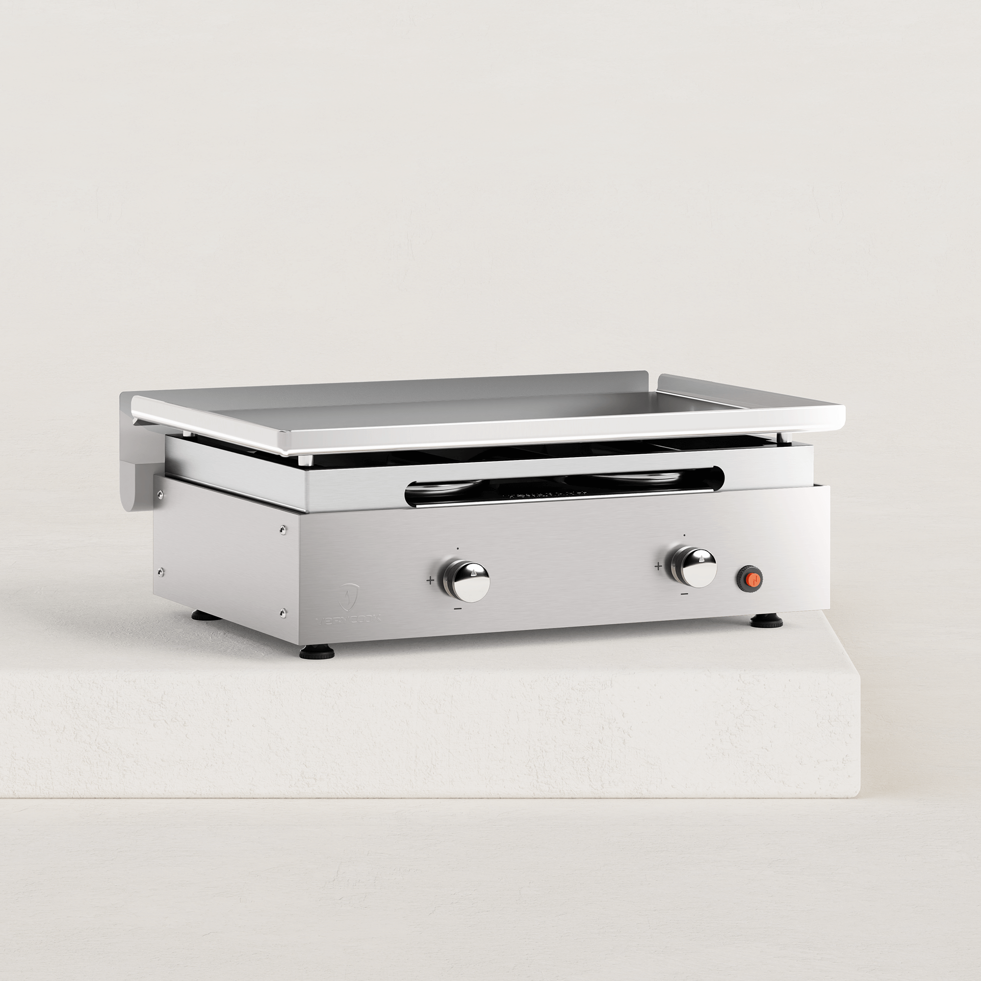 Plancha gaz Créative 2 feux inox Inox Massif brillant lisse 6mm d ...