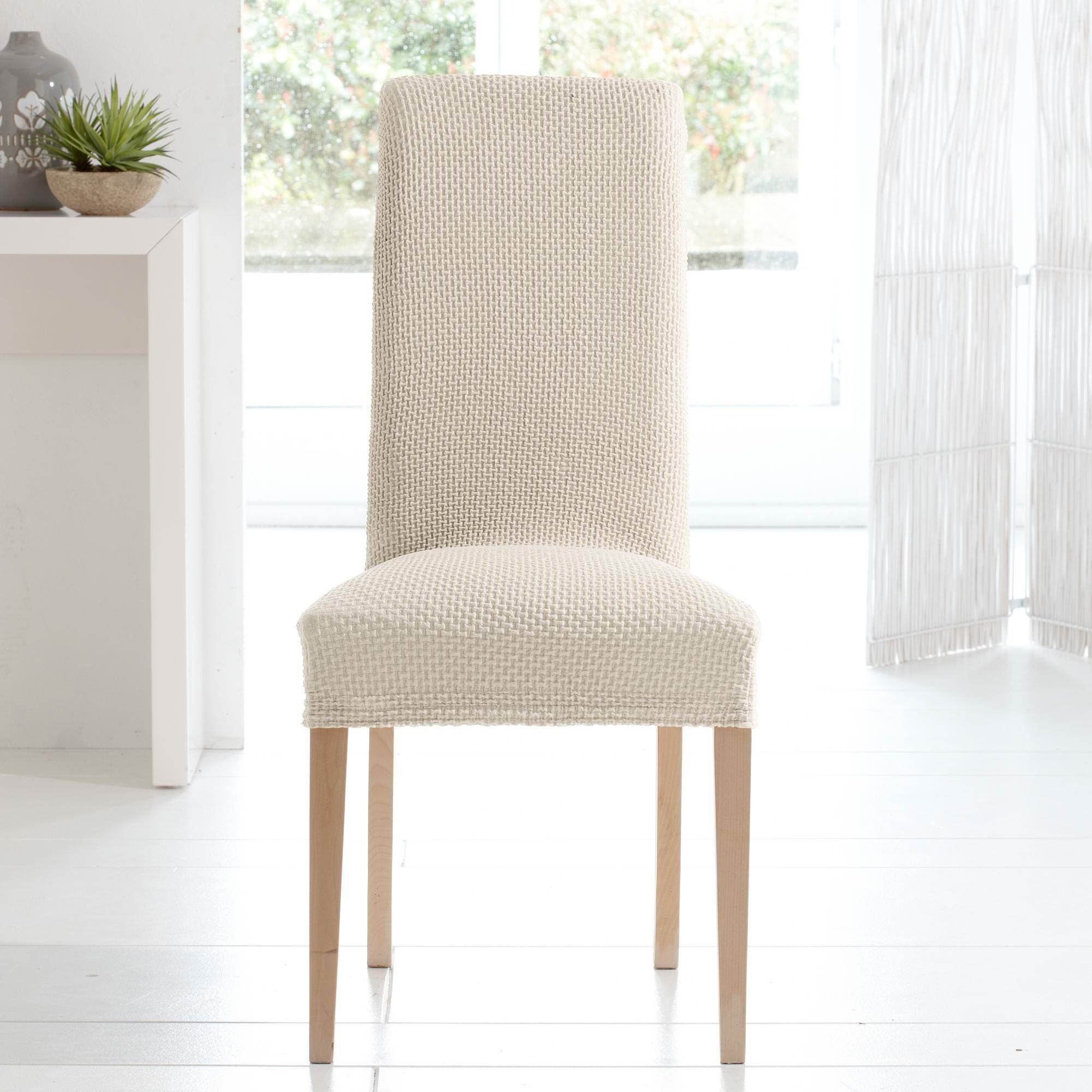 Housse de chaise CORA 50x50 blanc écru en polyester | Leroy Merlin