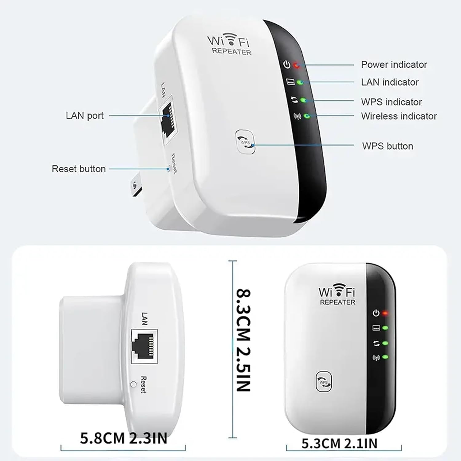 Extensor de rango Wi-Fi, amplificador de señal Wi-Fi inalámbrico, banda ...