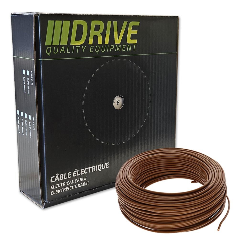 FIL ELECTRIQUE SOUPLE 50 METRES SECTION 1.5 MM² MARRON | Leroy Merlin