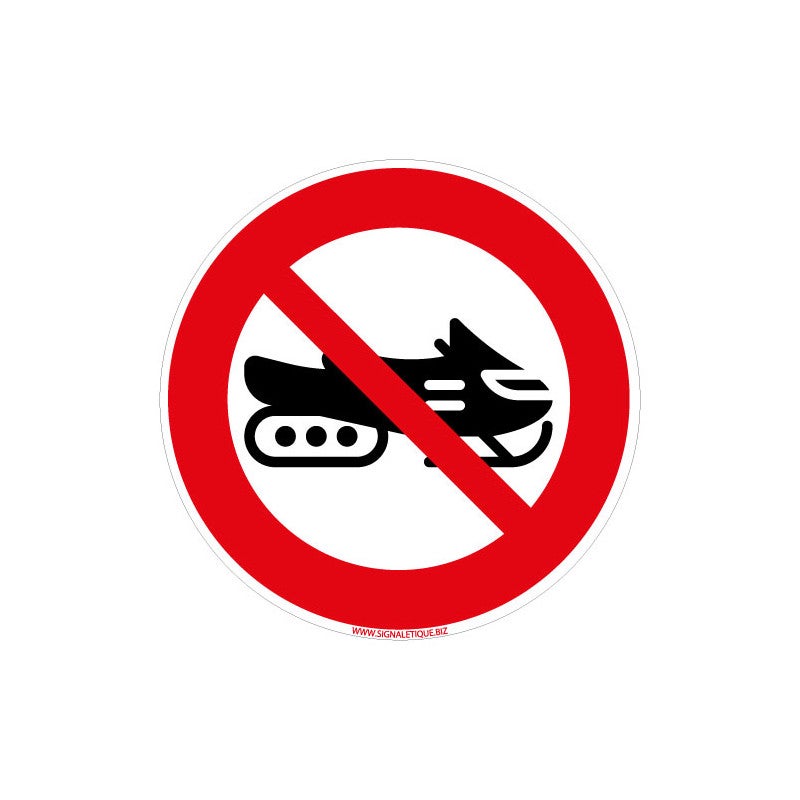 Panneau signalisation motoneige interdite, Diamètre 350 mm (ø 35 cm ...