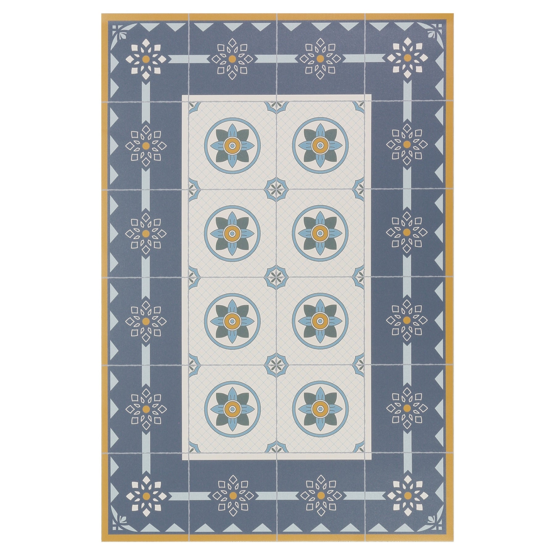 Tapis en vinyle de carreaux hydrauliques modernistes DARIEN 120x120cm ...