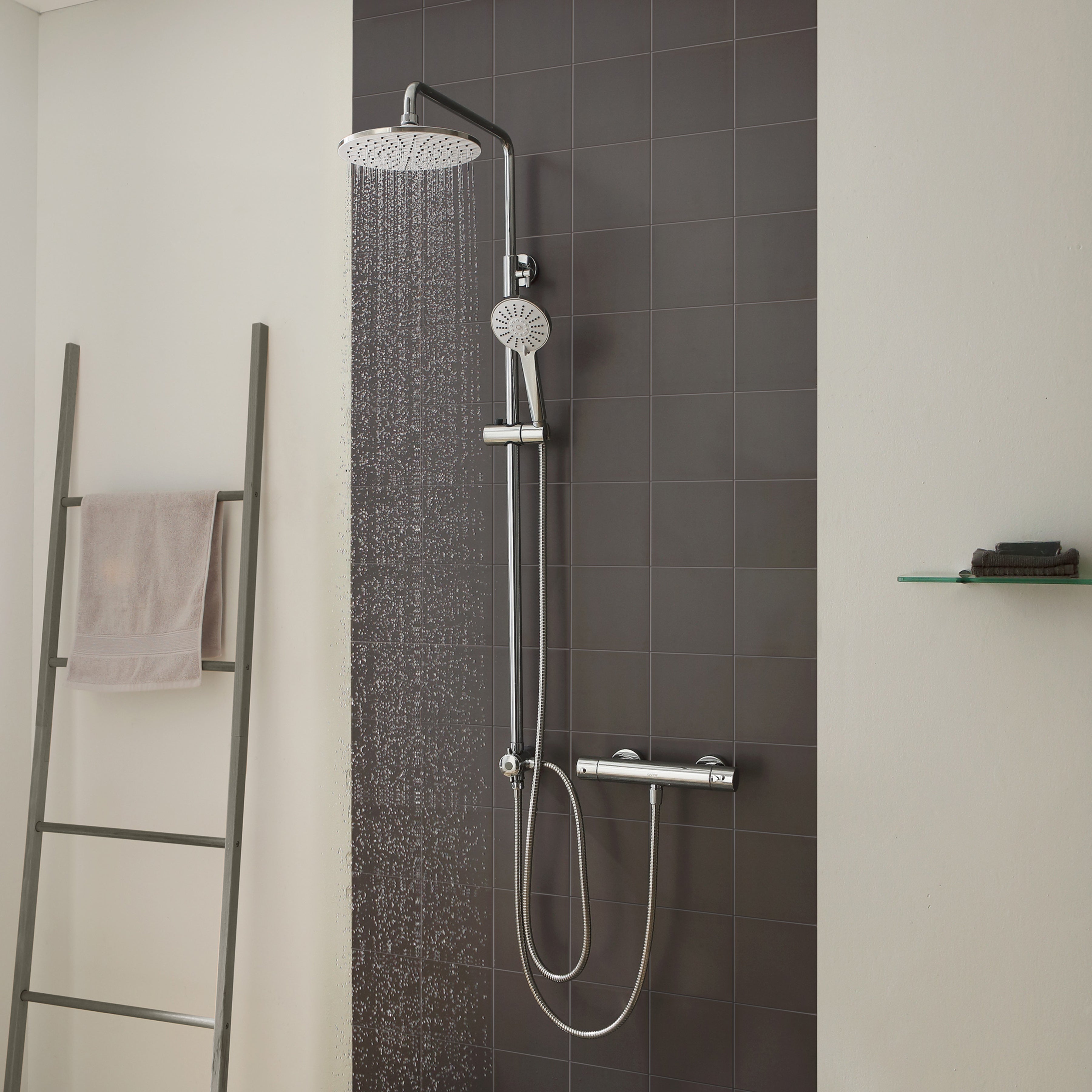 Colonne de Douche Système de Douche Chrome sans Robinetterie, Ensemble ...