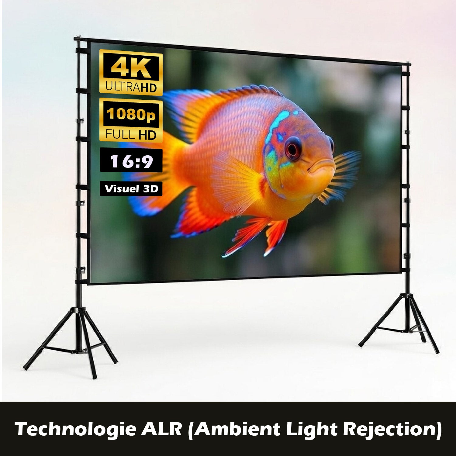 Écran de Projection Mural KYF Pliable – 100” – Double Face Avant ...