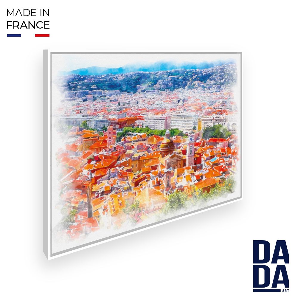 Tableau Vue de Nice / 45x60cm / Cadre Blanc / Fabriqué en France ...