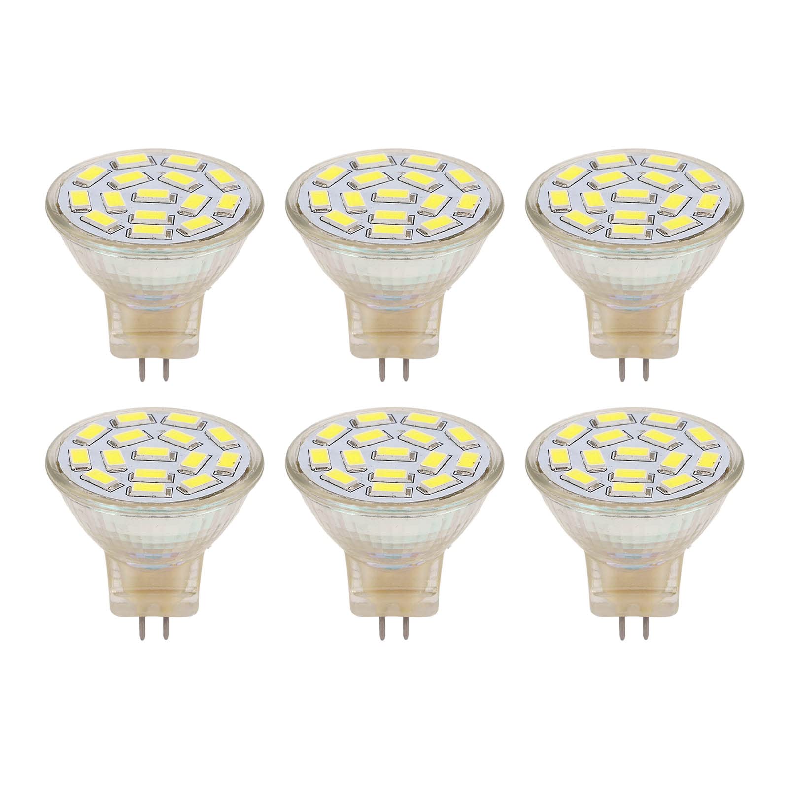 6 bombillas LED GU4, 12 V, 3 W, ahorro de energía, 15 LED, bombilla de 270 lm, alto brillo, MR11 ...
