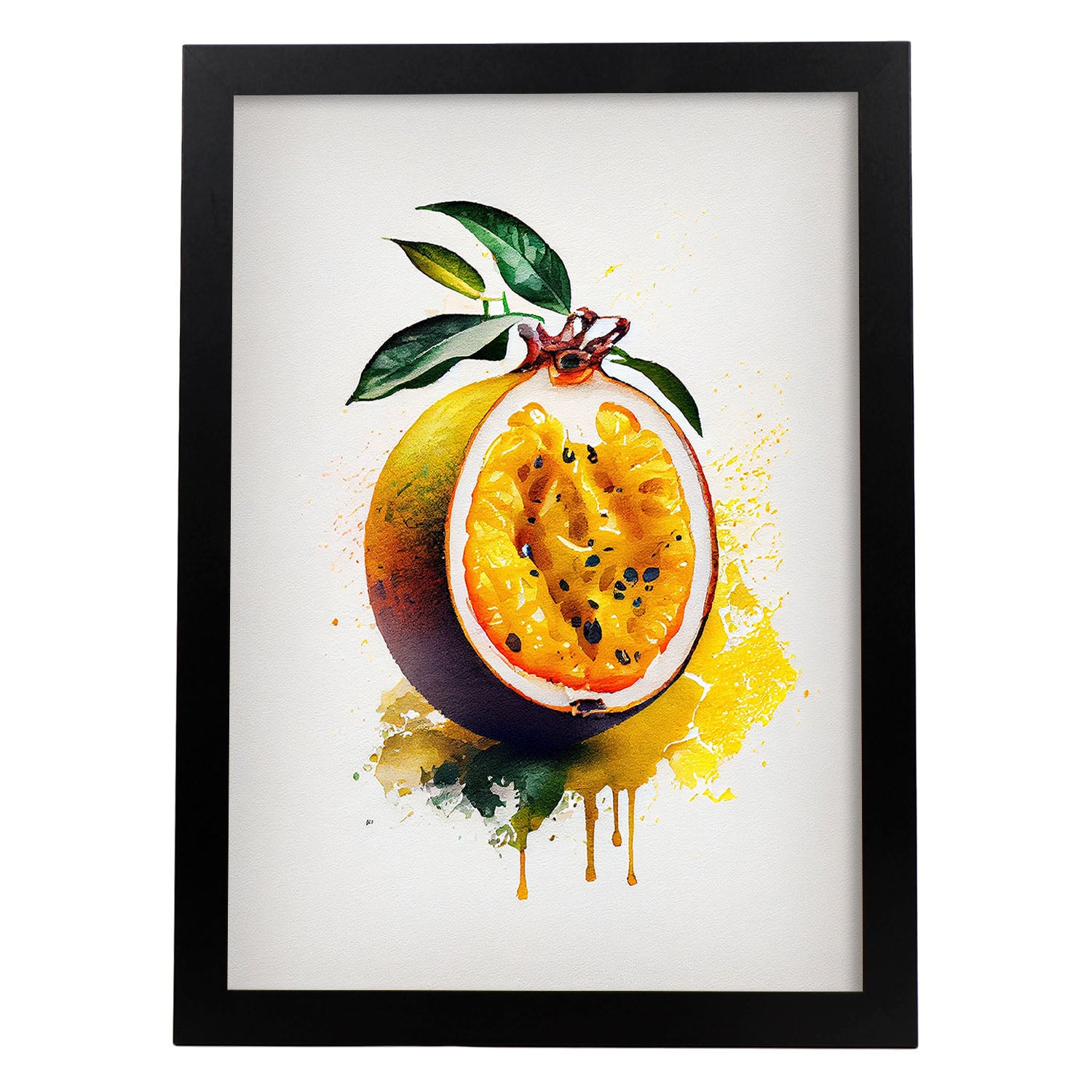 Fruit De Passion Affiche Dans Le Style Aquarelle Fruits Illustration ...