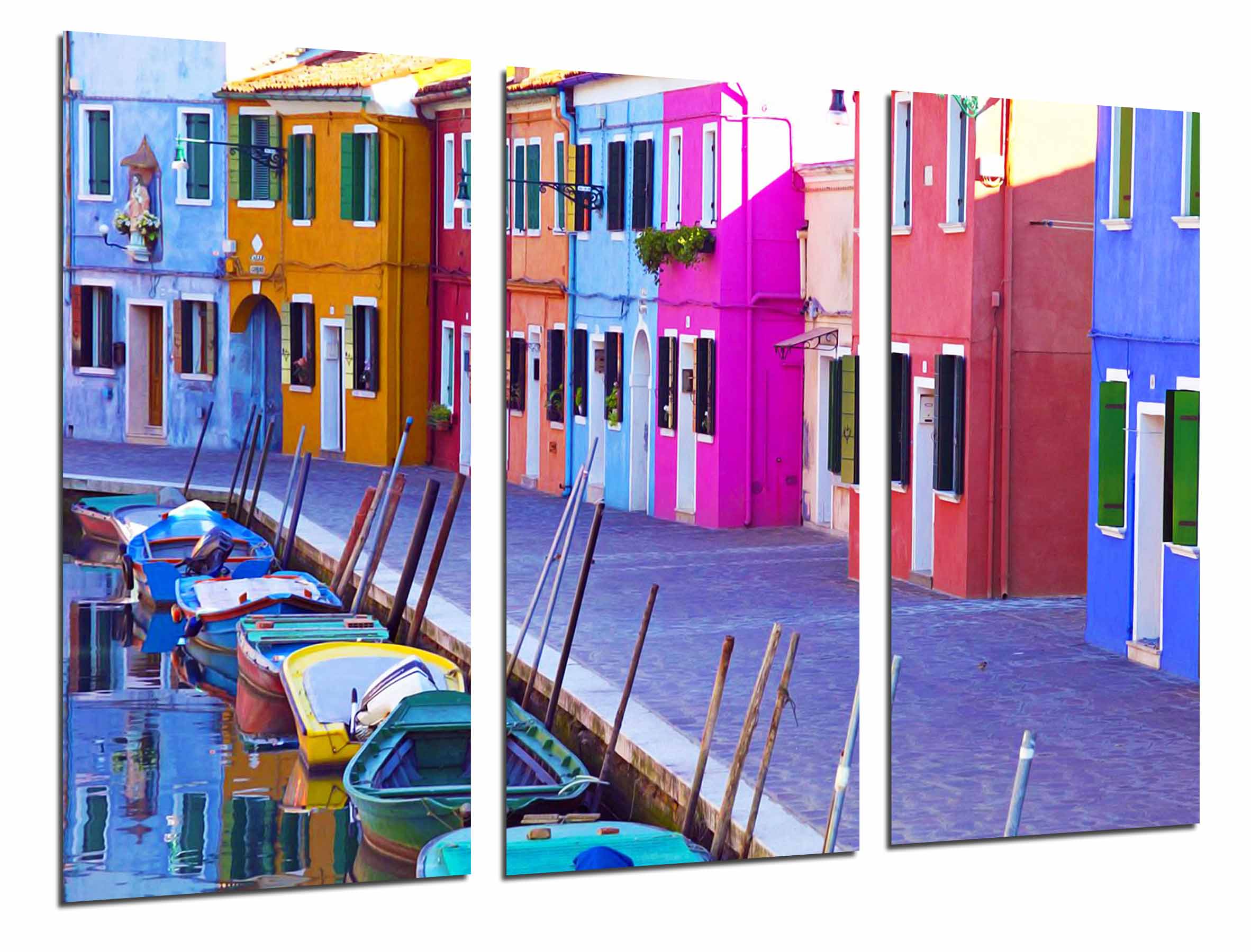 Set de posters Casas de Colores,Ciudad Burano, Venecia, Italia ...