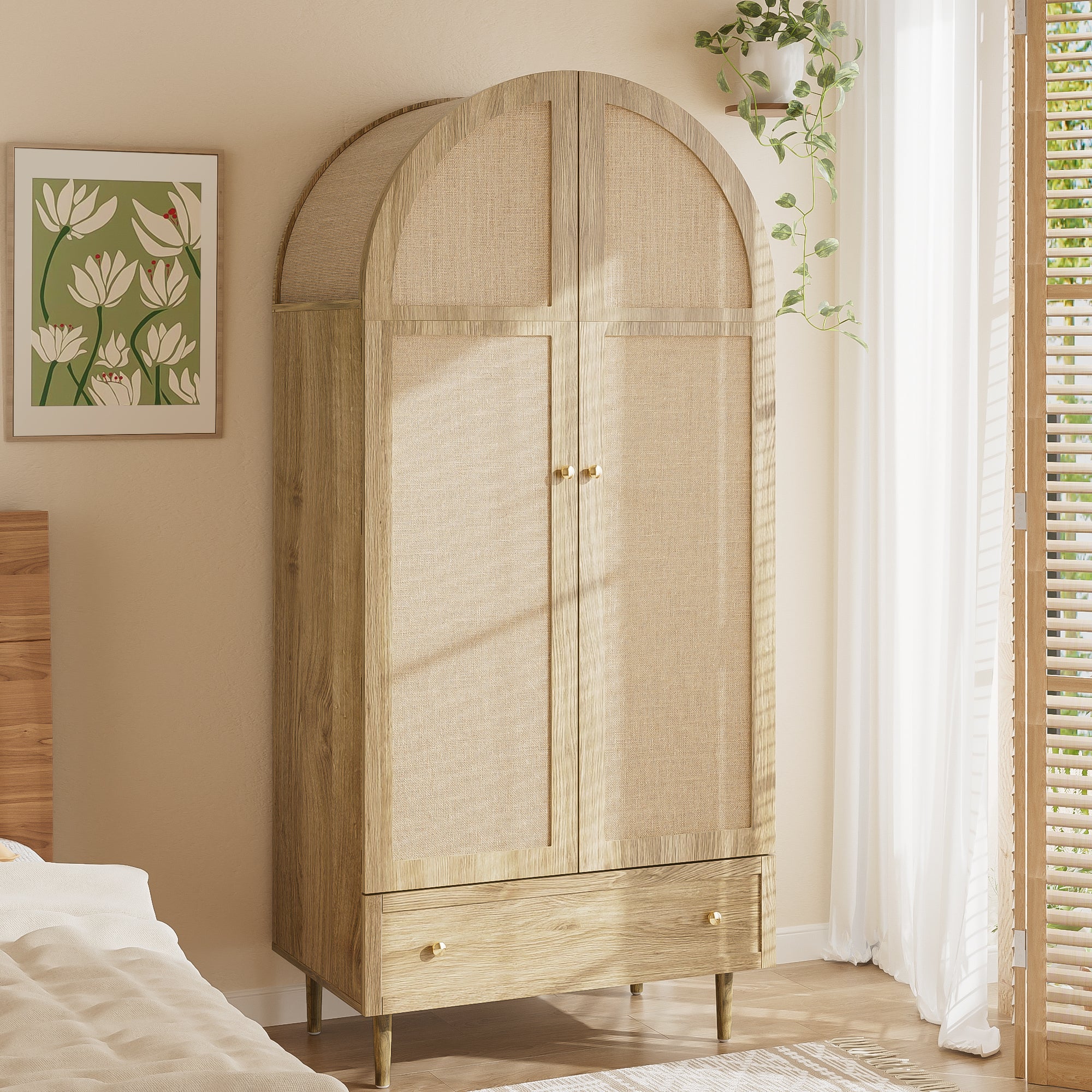 Armoire moderne avec portes en tissu 79 cm – Placard élégant avec ...