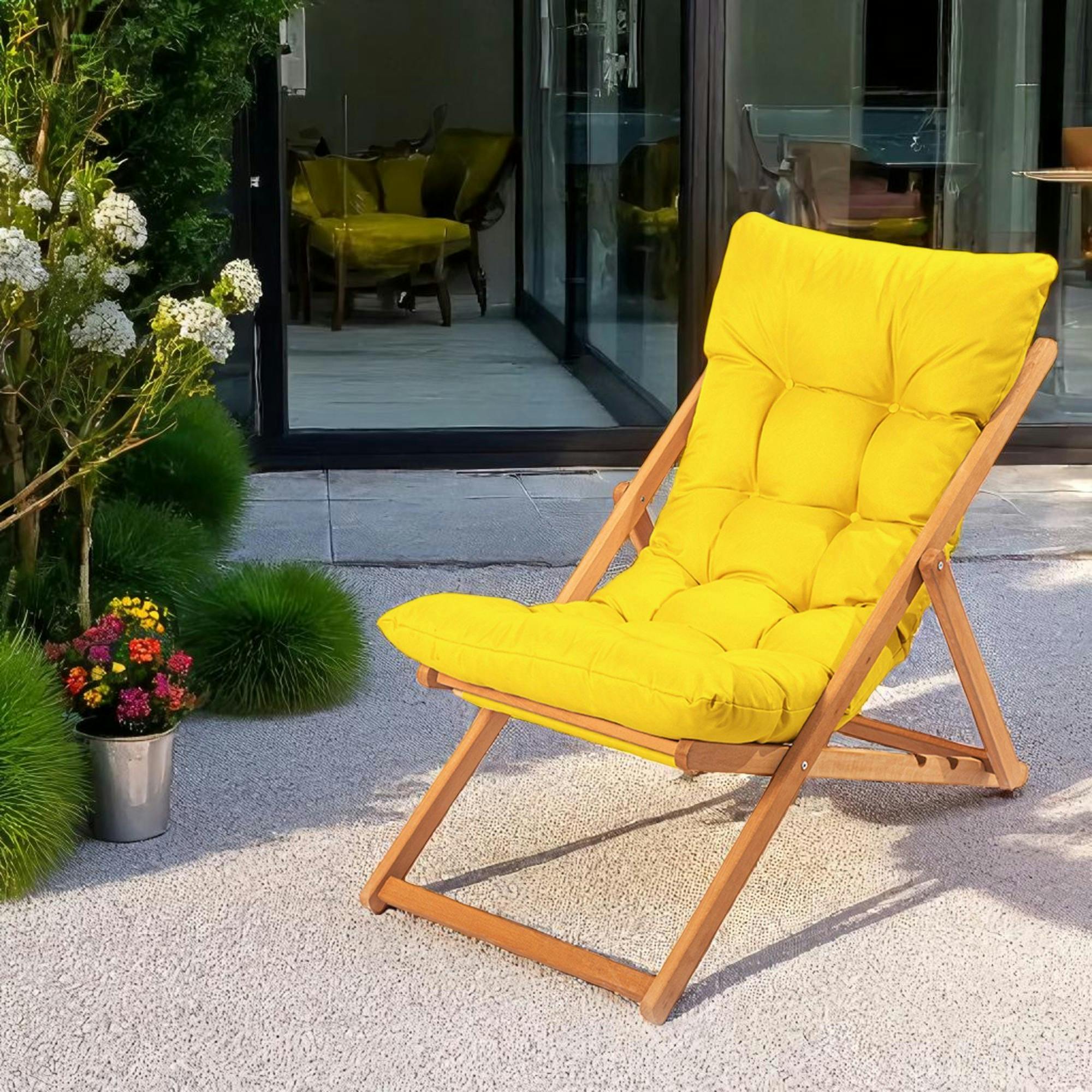 Chilienne jaune confort - pliante, inclinable SORA | Leroy Merlin