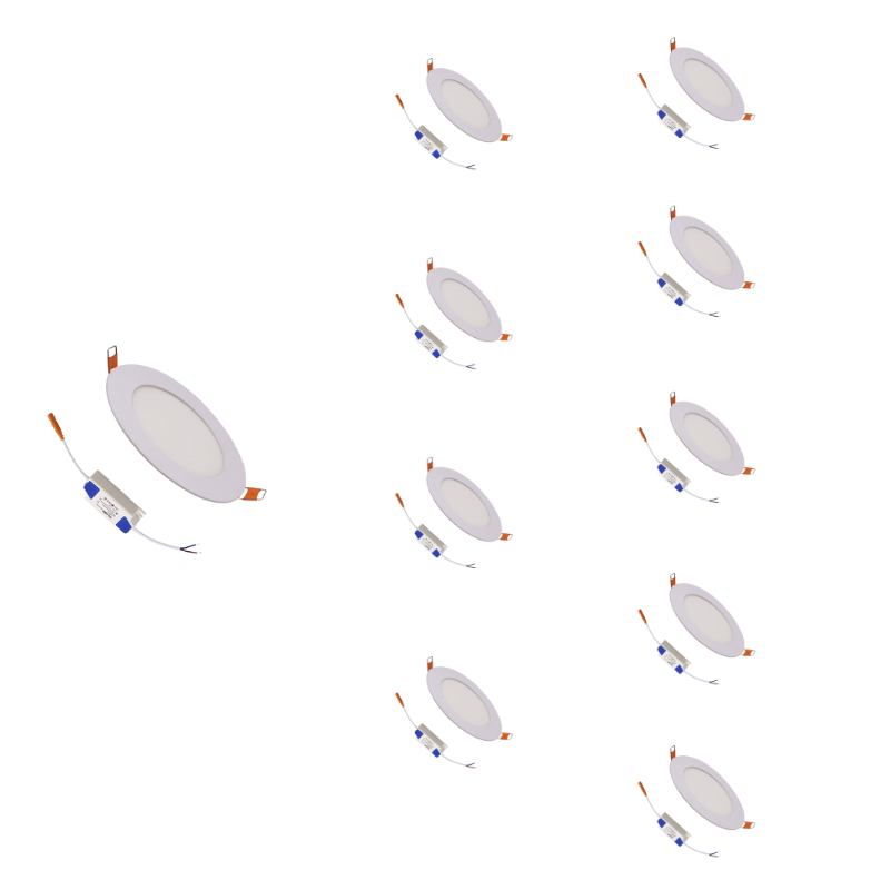 Pack de 20 Downlights LED Ultrafinos Redondos 6W CCT - Blanco 3000K/4000K/6000K | Leroy Merlin