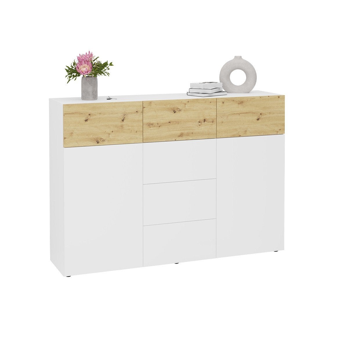 Buffet 2 portes 6 tiroirs Belm 4 - L163 x H115 cm | Leroy Merlin