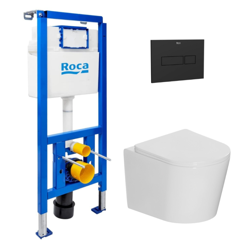 Pack WC bâti-support + WC suspendu sans bride Ceramia avec abattant ...