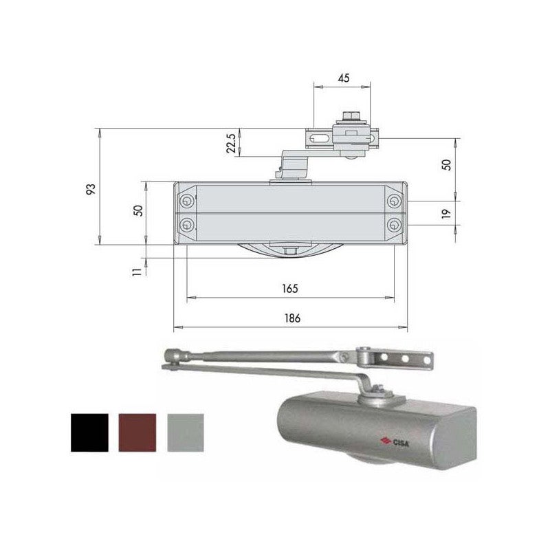 Cisa Chiudiporta Aerodinamico moro D1415-03-0-88 cisa | Leroy Merlin