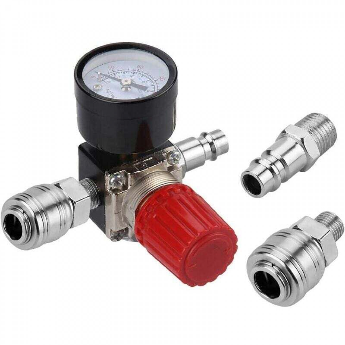 Régulateur de Pression d'Air Trois voie valve 1/4 Pouce Manomètre à Air ...