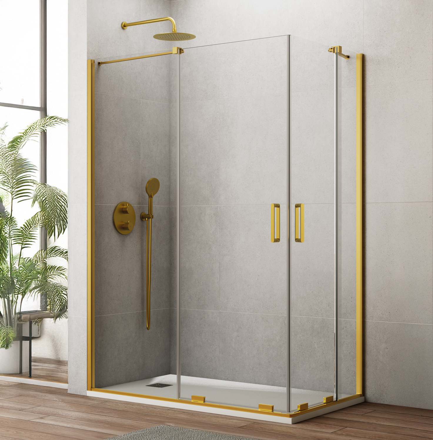 PAROI DE DOUCHE D’ANGLE. FRONTAL: 84-89 cm + LATÉRAL: 84-89 cm. MODÈLE ...