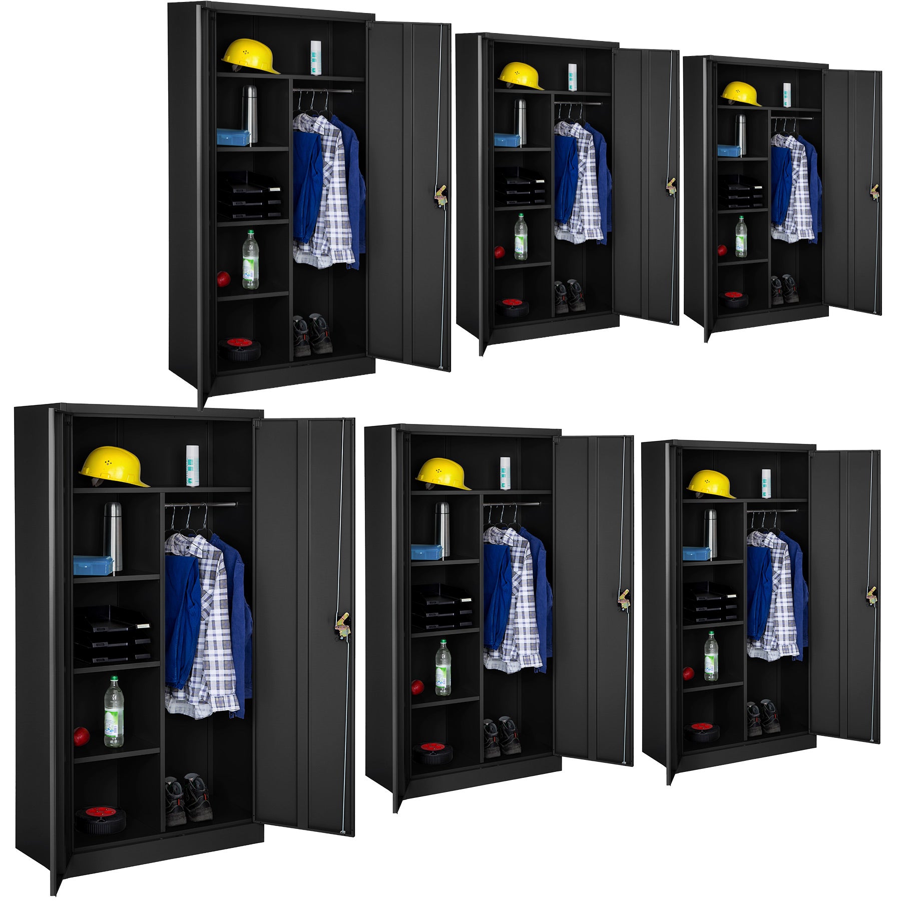 TECTAKE 6 armarios archivadores de acero con revestimiento en polvo ...