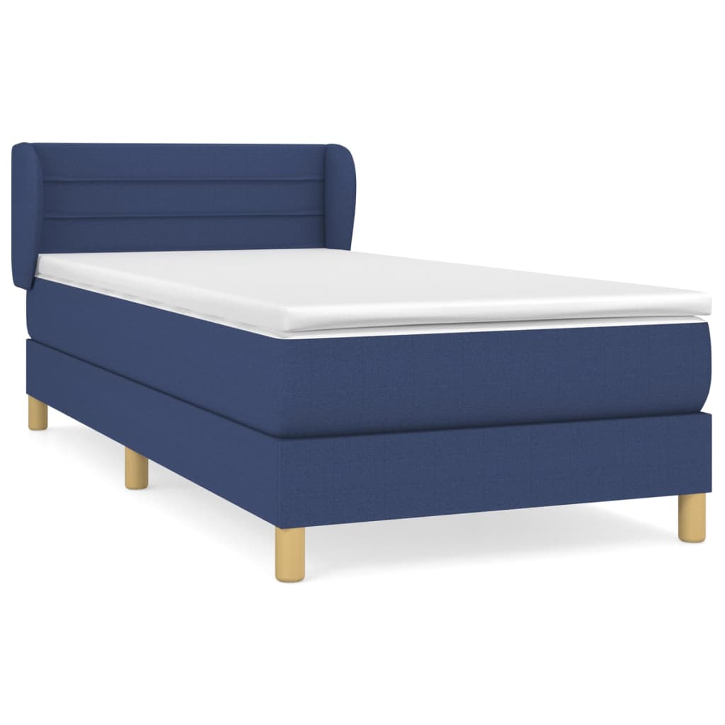 Lit simple | Lit Adulte | Lit à sommier tapissier avec matelas Bleu ...