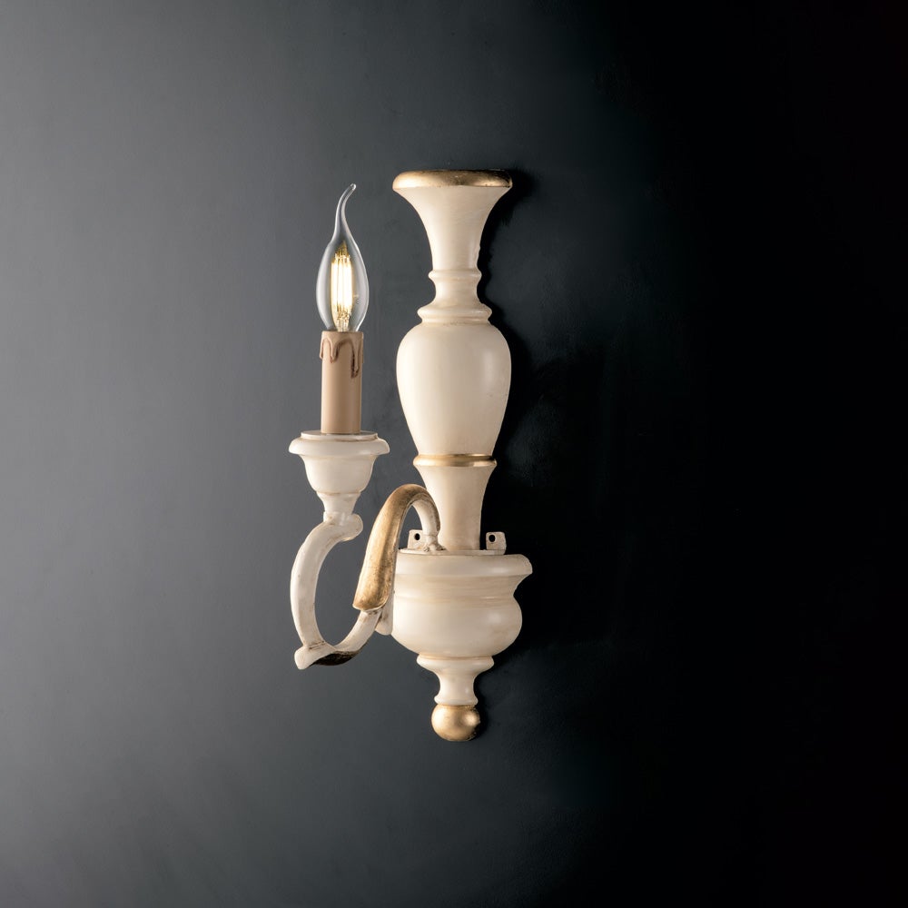 Applique Shabby Chic Fiorenza Avorio Oro 1 Luce E14 | Leroy Merlin