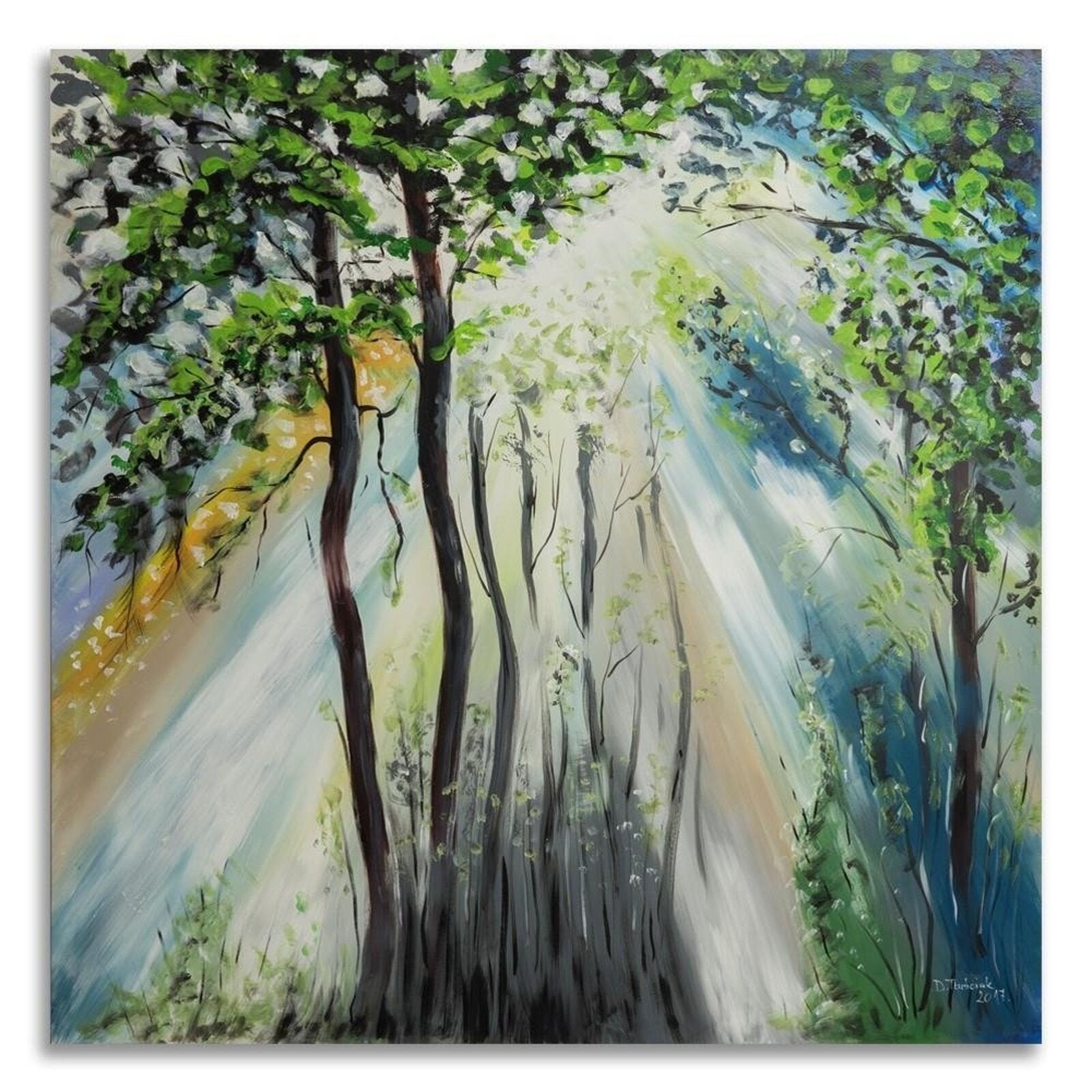 Tableau arbres verts - 80 x 80 cm | Leroy Merlin