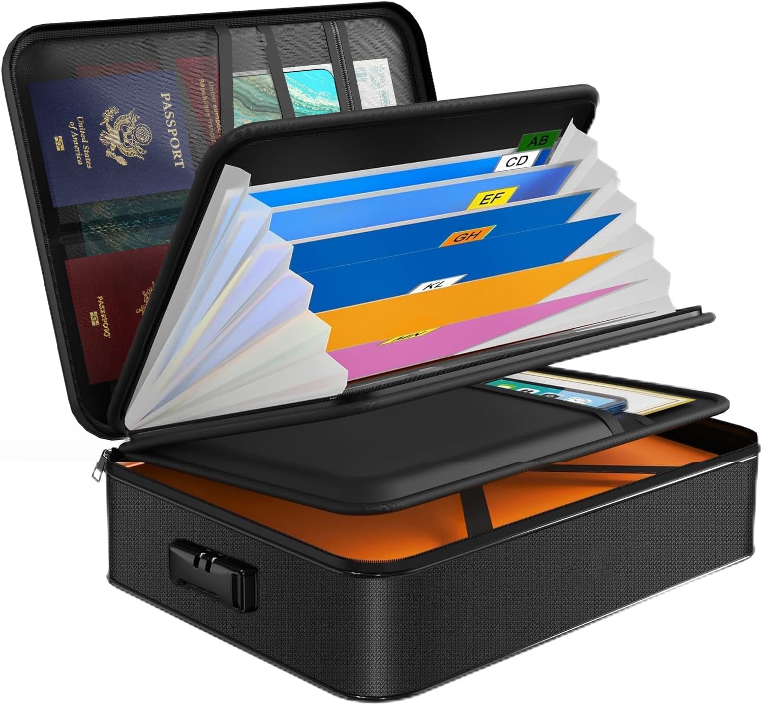 Organizador de documentos, caja ignífuga con cerradura y asa, bolsa ...