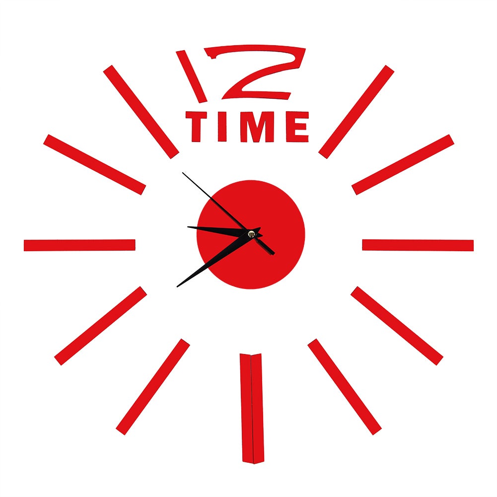 Sticker horloge murale 3D DIY moderne rouge 60x60 cm | Leroy Merlin