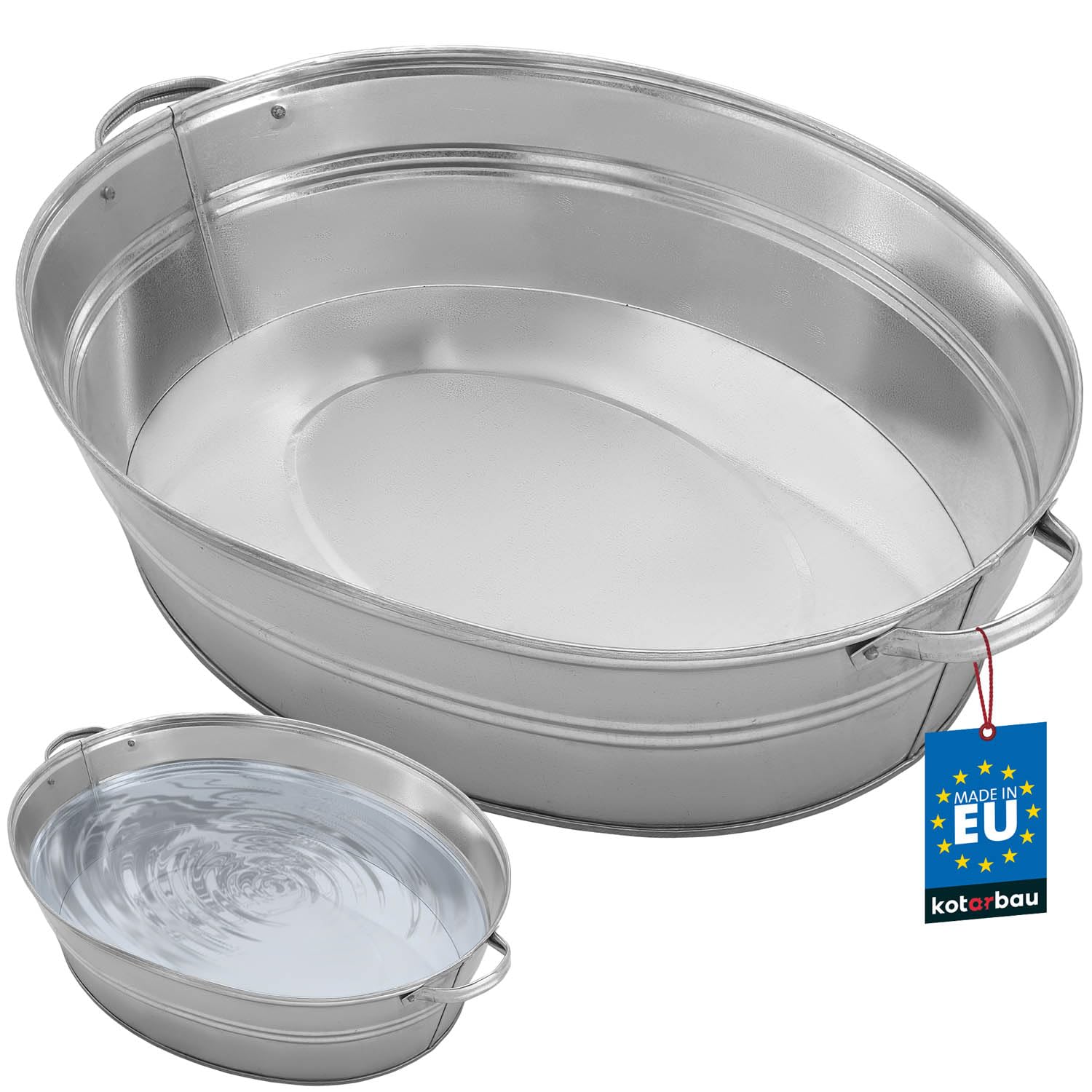 Barreño Galvanizado - Macetas de Zinc - 27 L - Plata - Cubo Bebidas ...