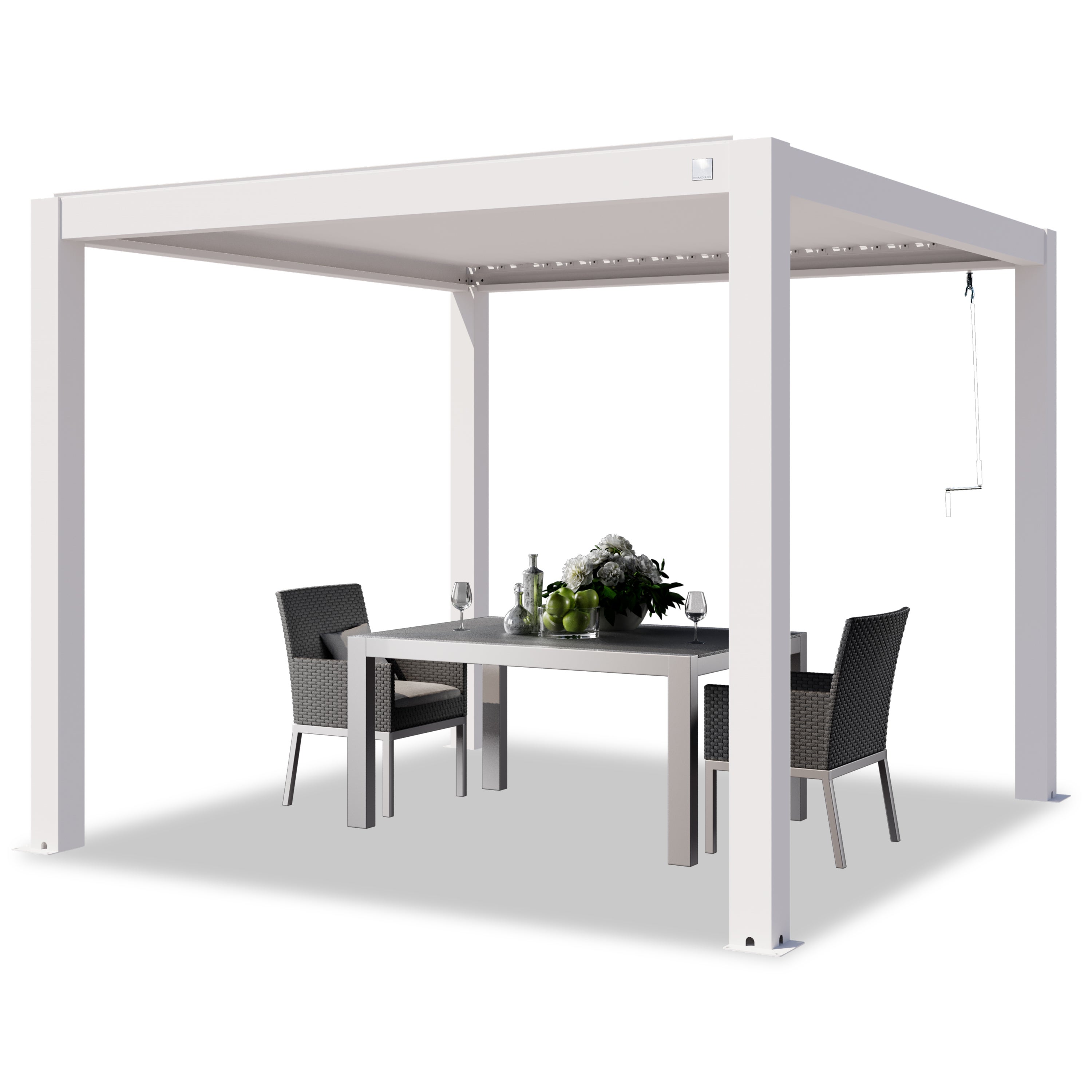 Pergola bioclimatique autoportante Blanc en Aluminium 9 m² | Leroy Merlin