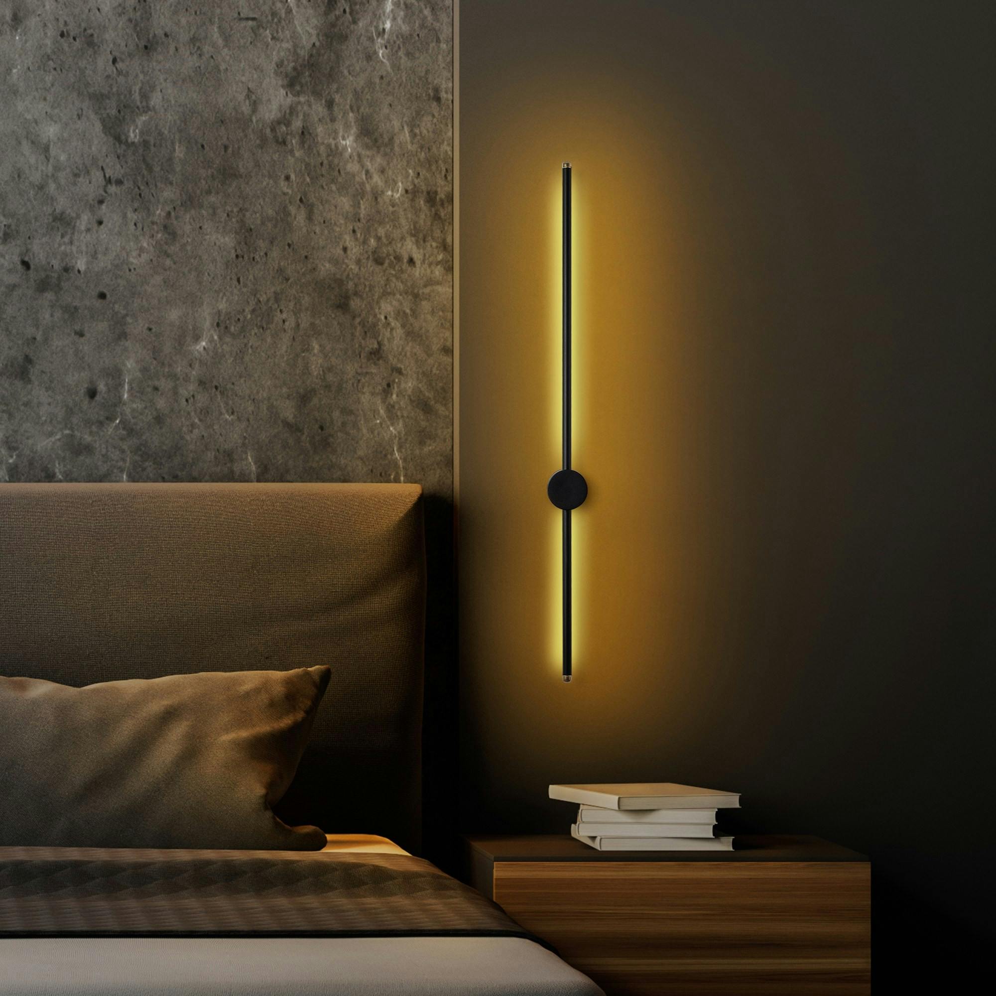 Applique murale LED design, 1 tige noire verticale VIESTE | Leroy Merlin
