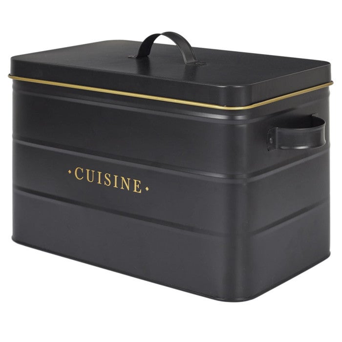 Boîte à Cuisine en Métal "Lounge" 33cm Noir | Leroy Merlin