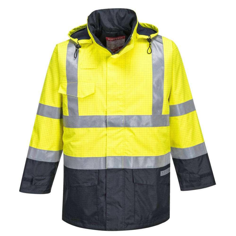 Chaqueta de alta visibilidad multi-protección Bizflame Rain EN 343 y EN ...