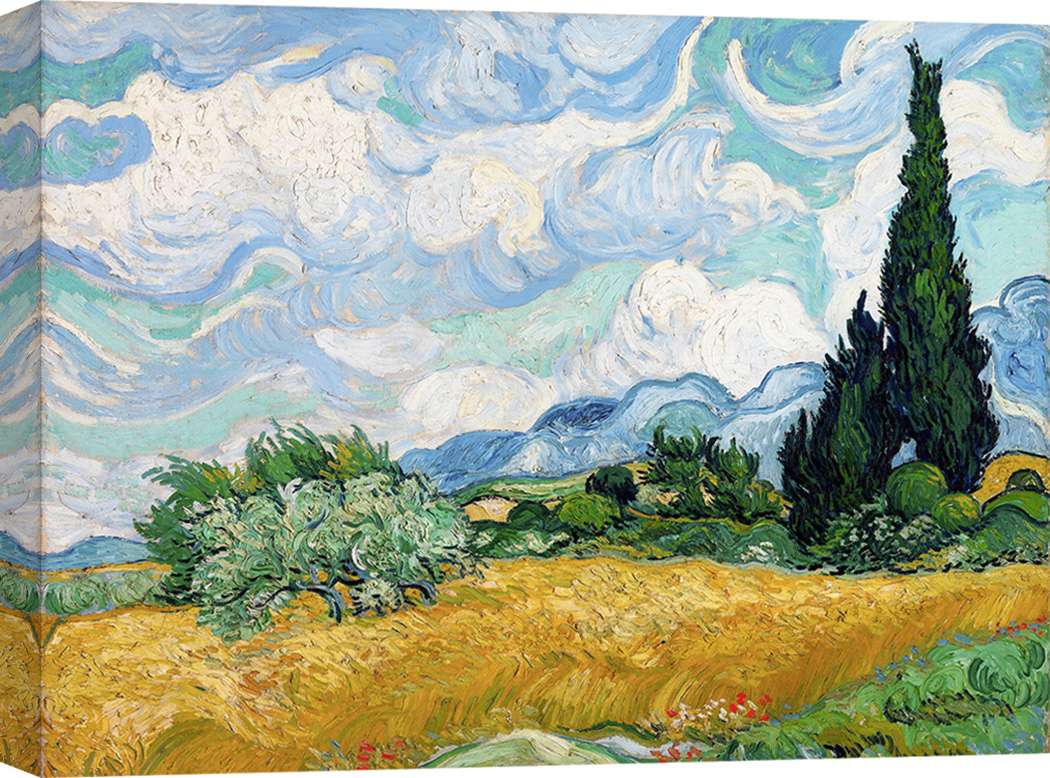 Peinture, impression sur toile - Vincent van Gogh, Champ de blé avec ...