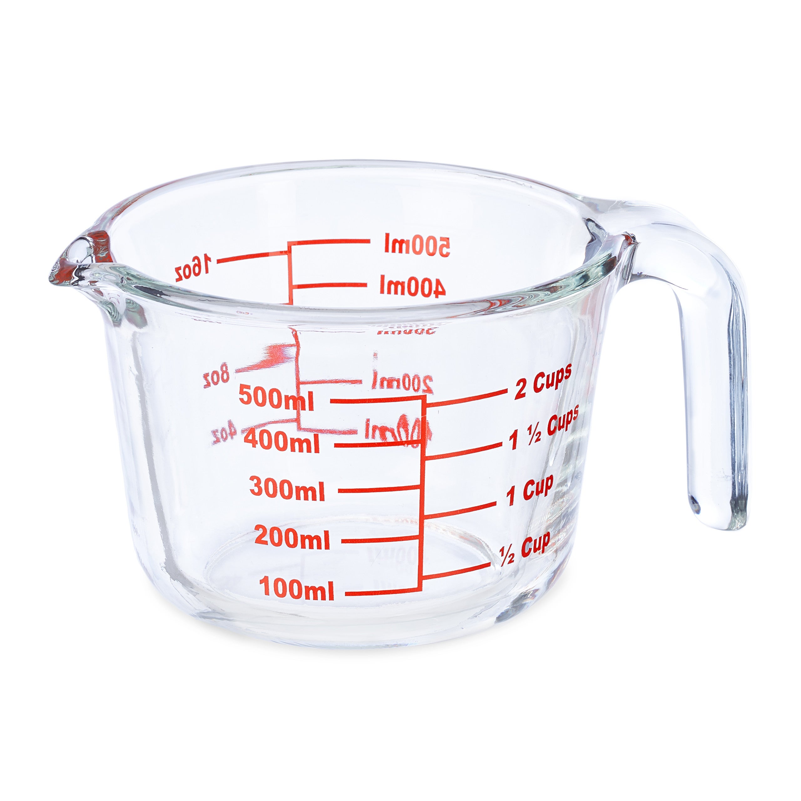 Relaxdays Vaso Medidor Cristal, 500 ml, Resistente al Calor, Apto para ...