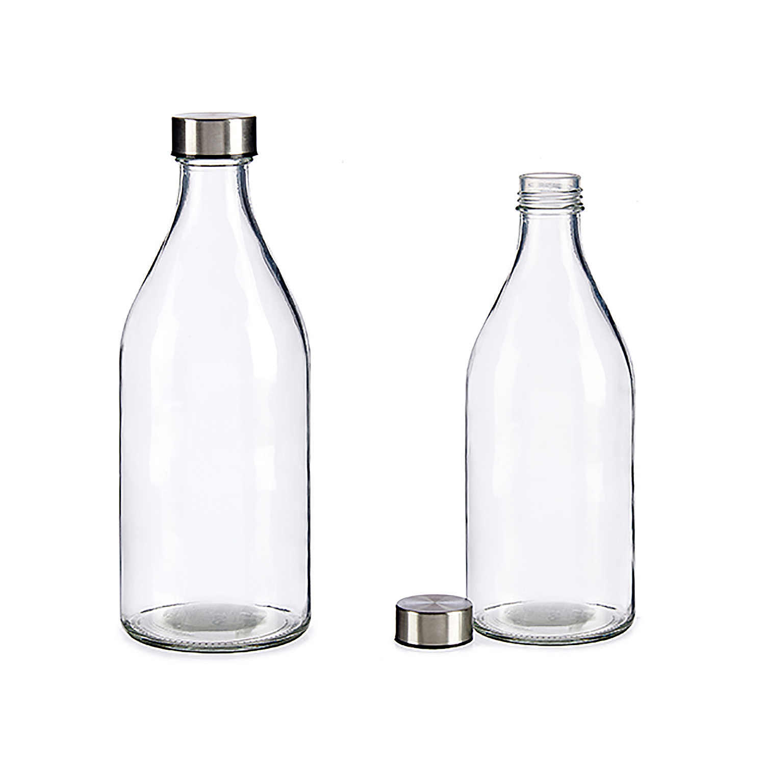 Botella de 1 l con tapón. 9,5x25,5x9,5 Cm. Color: Transparente DAM ...