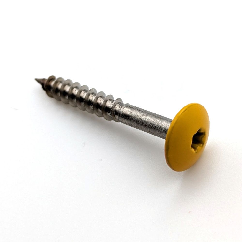 Vis pour panneaux de façade 4,8x38 mm RAL 1003 jaune de sécurité Inox ...