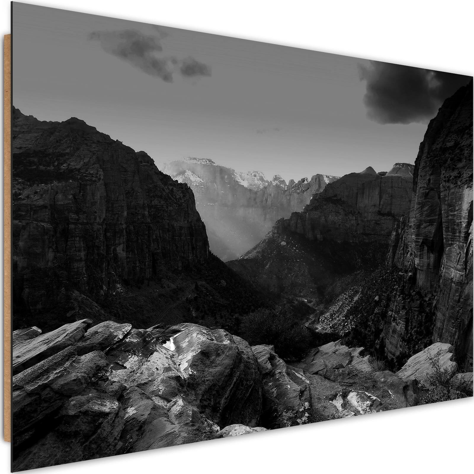 Tableau bois entre deux rochers - 90 x 60 cm | Leroy Merlin